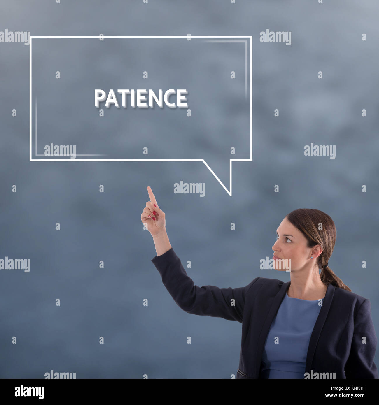 PATIENCE Business Concept. Business Woman Graphic Concept Stock Photo ...