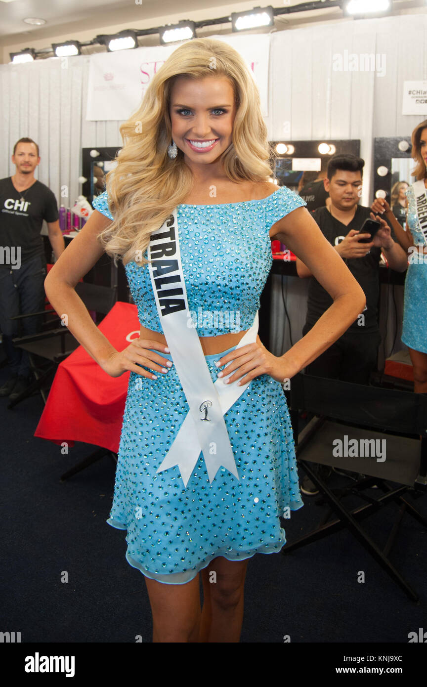 DORAL, FL - JANUARY 25: Tegan Martin, Miss Australia 2014 gets her ...