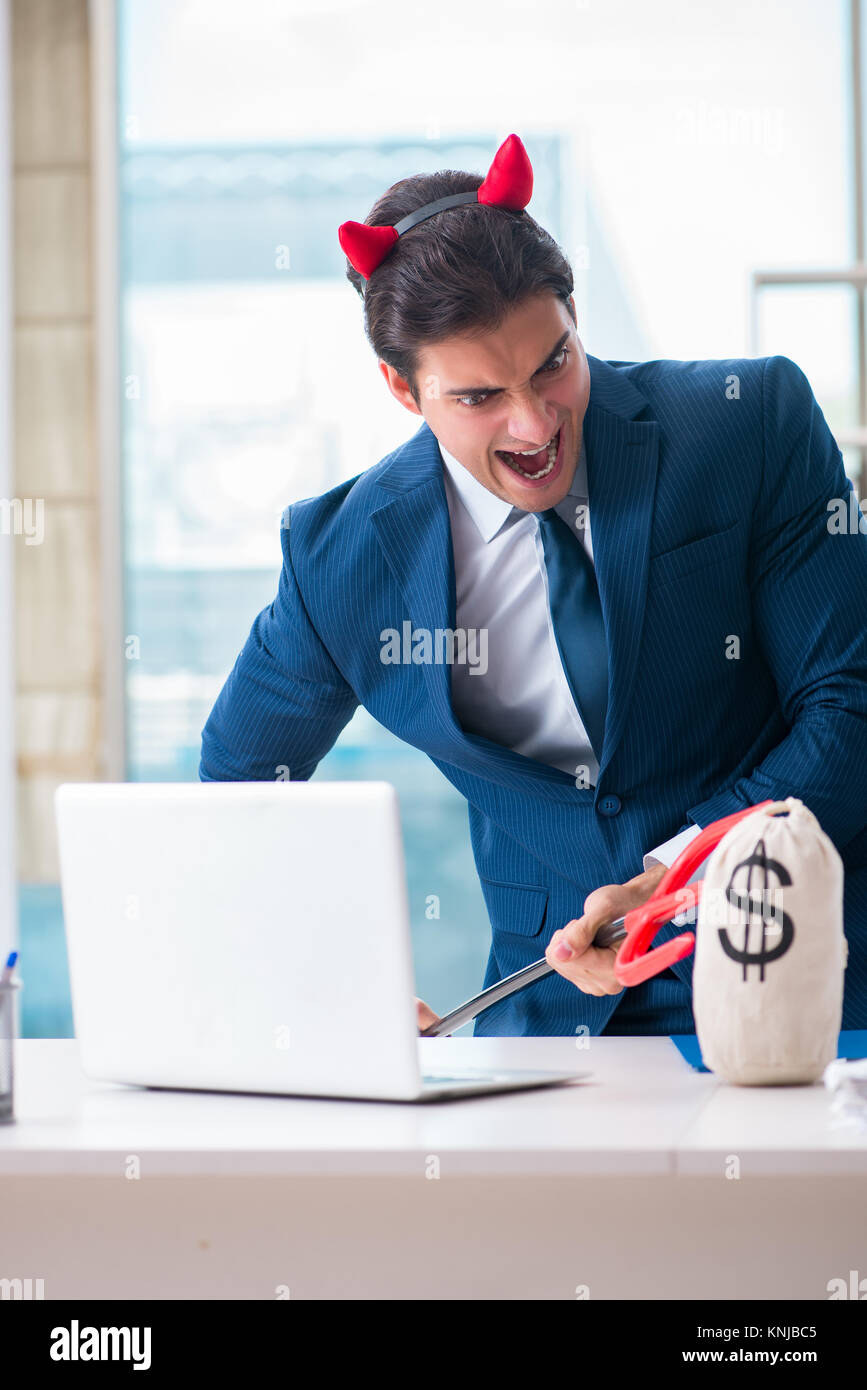 Devil angry businessman in the office Stock Photo - Alamy