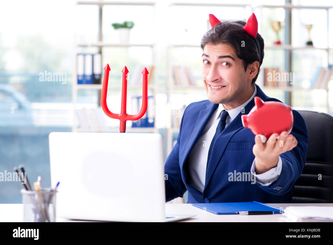 Devil angry businessman in the office Stock Photo - Alamy