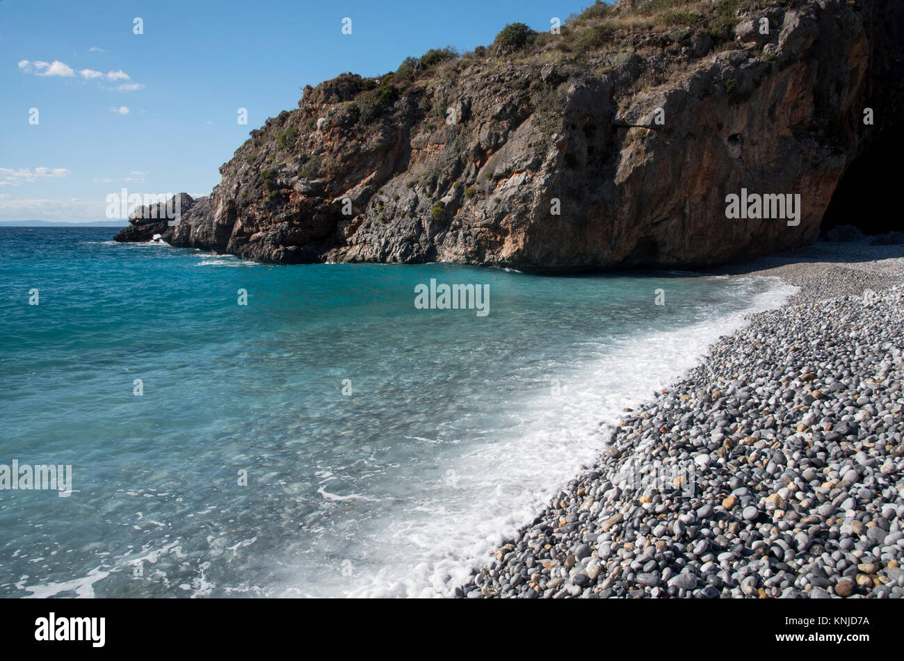 Foneas beach near Kardamyi, West coast of Greece Stock Photo - Alamy