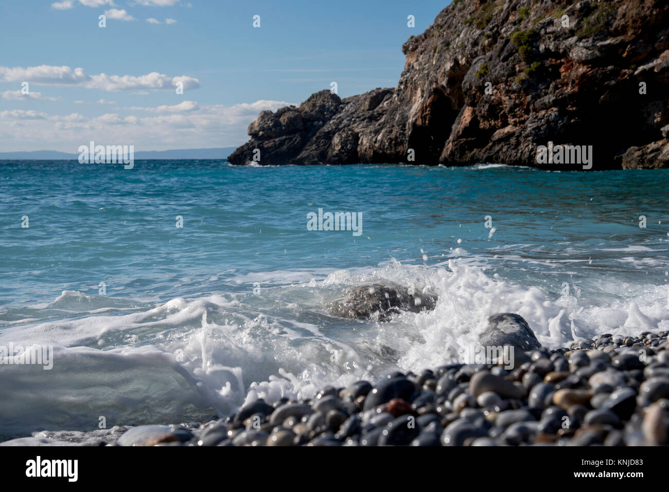 Foneas beach near Kardamyi, West coast of Greece Stock Photo - Alamy