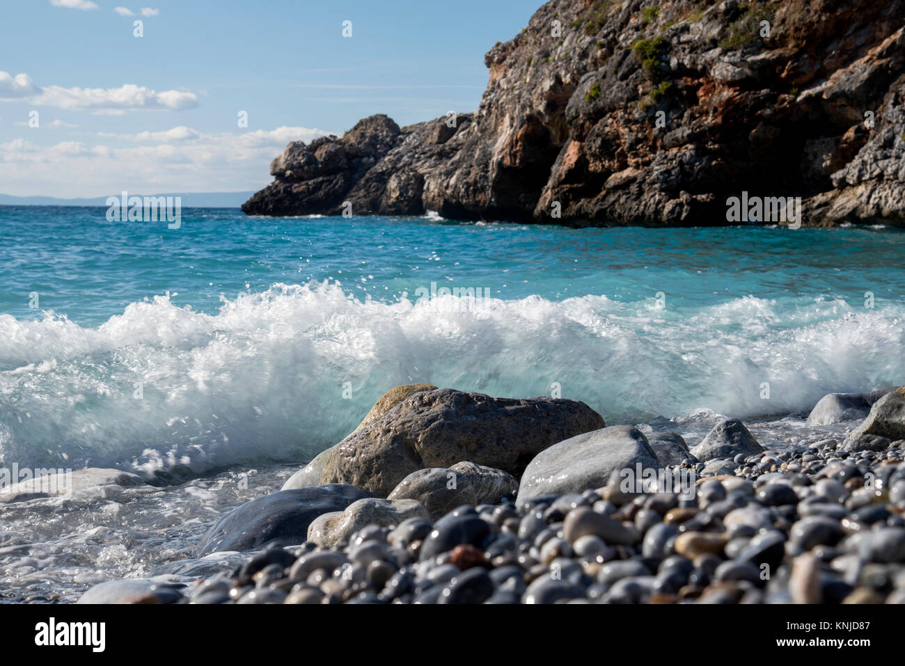 Foneas beach near Kardamyi, West coast of Greece Stock Photo - Alamy