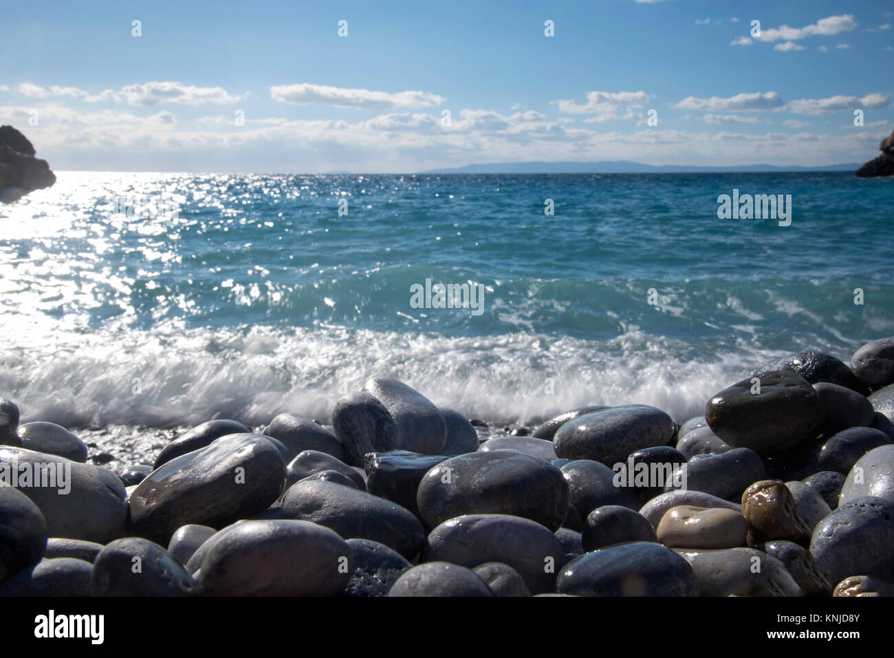 Foneas beach near Kardamyi, West coast of Greece Stock Photo - Alamy
