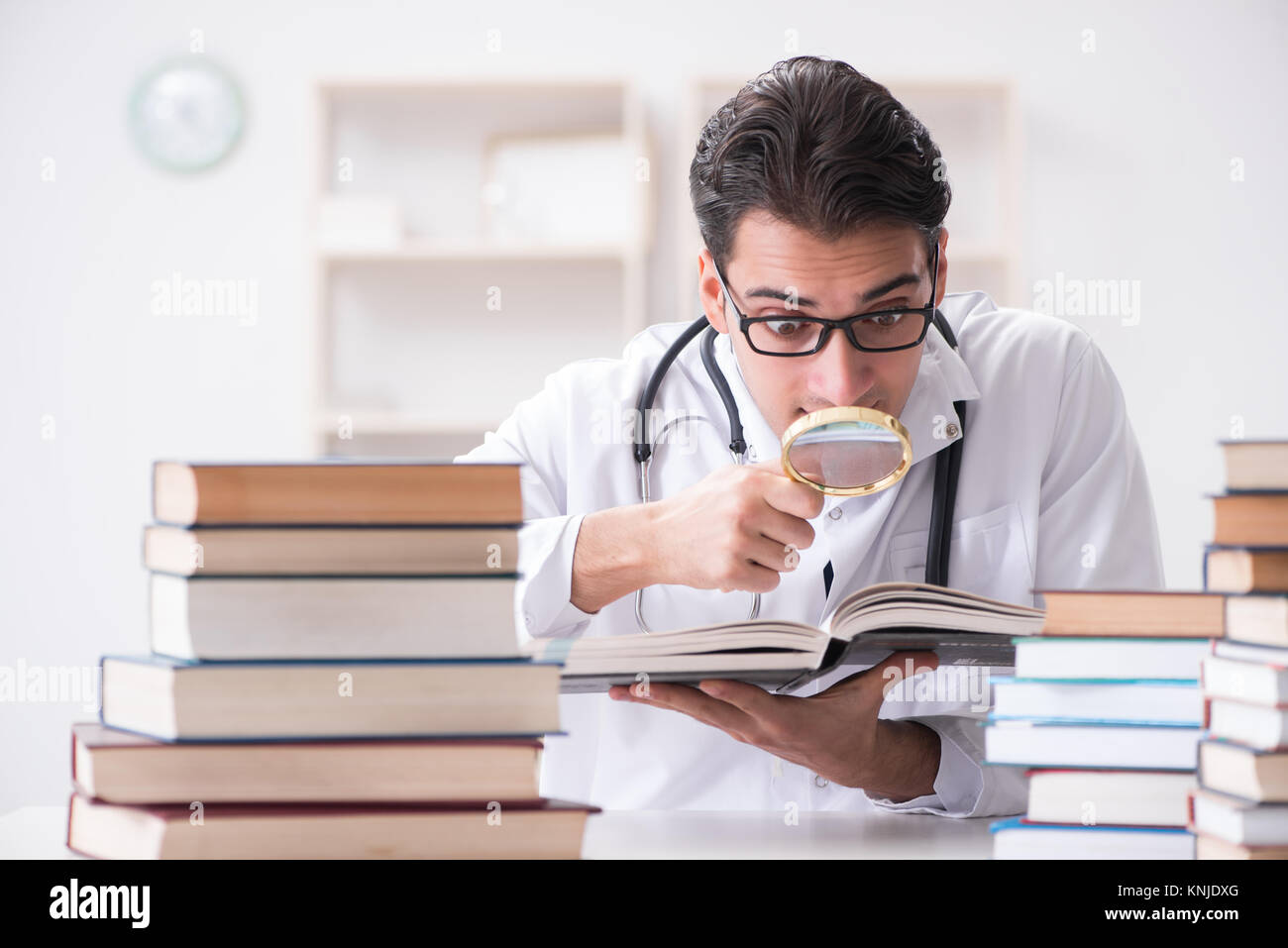 Medical student preparing for university exams Stock Photo - Alamy