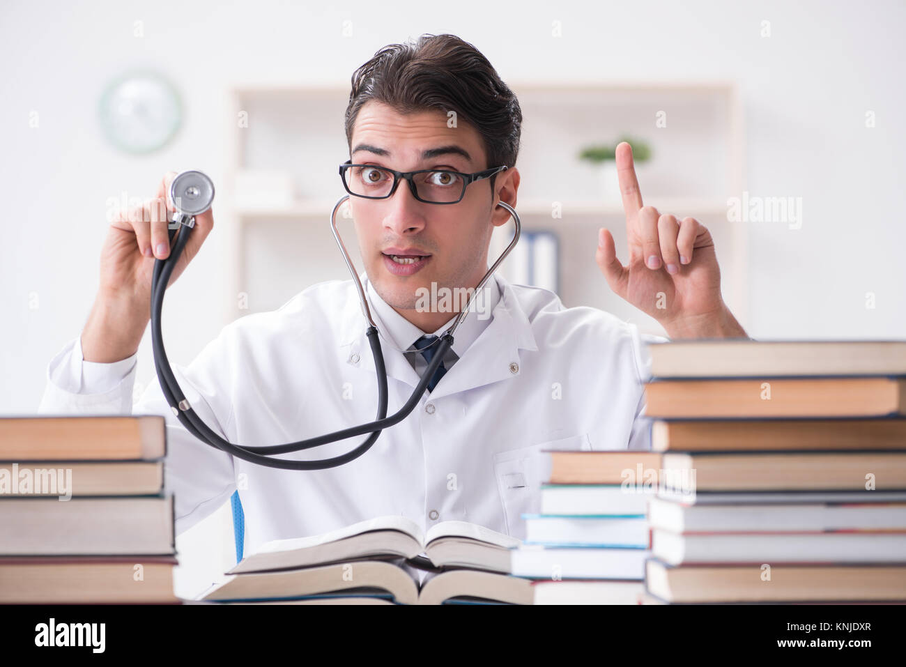 Medical student preparing for university exams Stock Photo - Alamy