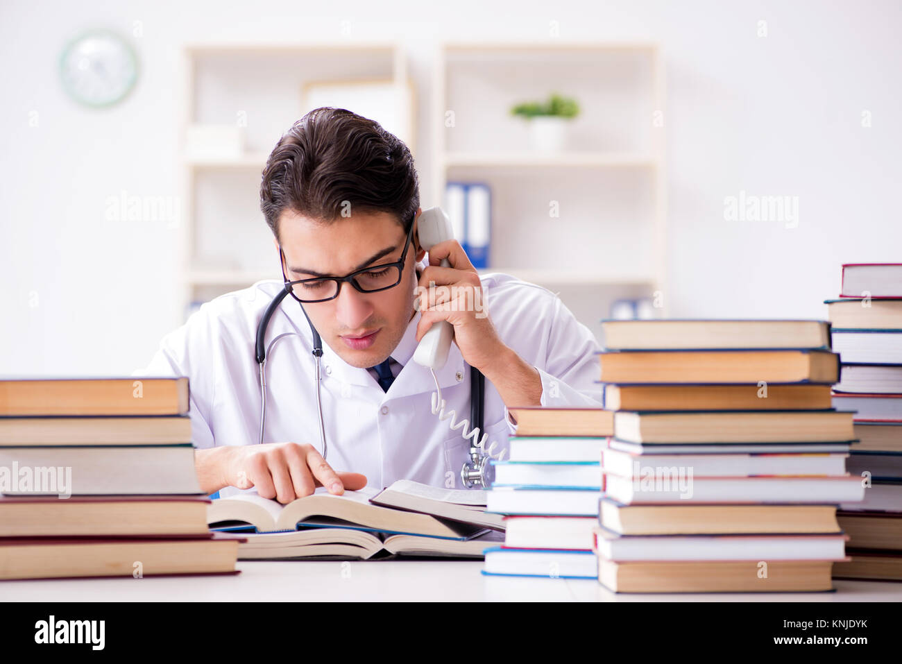 Medical student preparing for university exams Stock Photo - Alamy