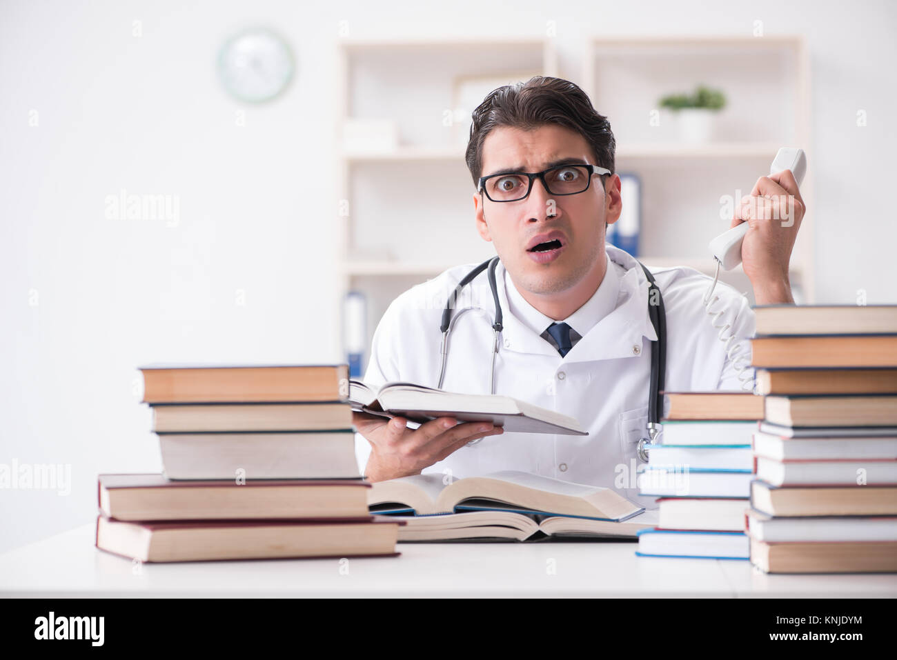 Medical student preparing for university exams Stock Photo - Alamy