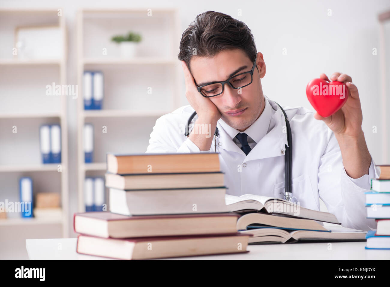 Medical student preparing for university exams Stock Photo - Alamy