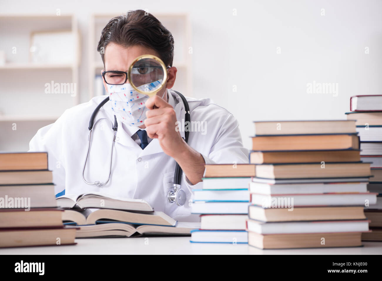 Medical student preparing for university exams Stock Photo - Alamy