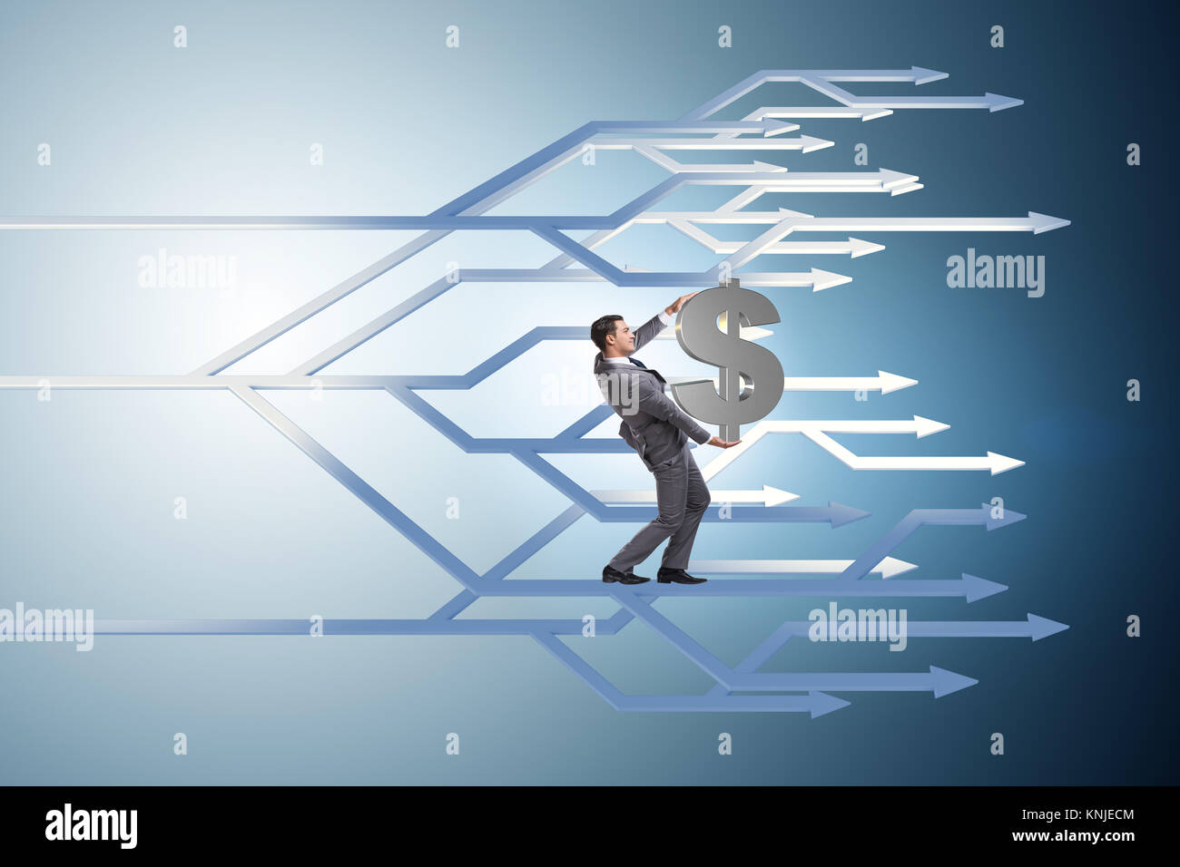 Businessman thinking of different career paths Stock Photo - Alamy