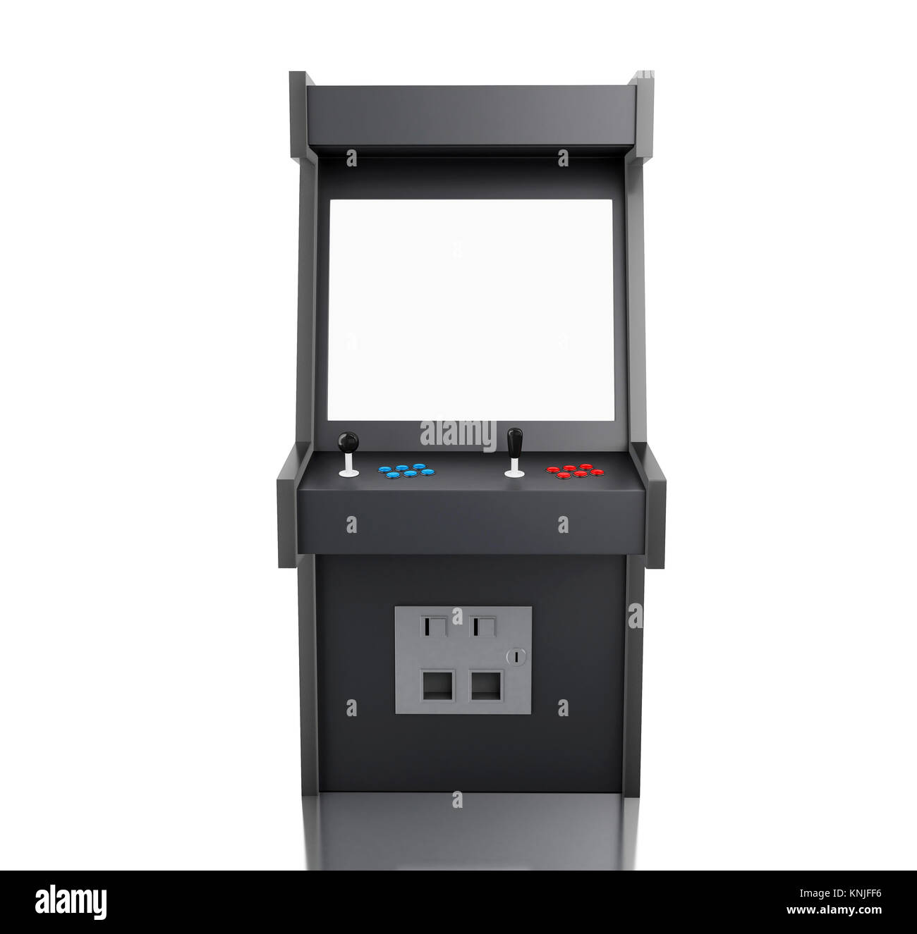3d illustration. Gaming Arcade Machine with Blank Screen. Isolated ...