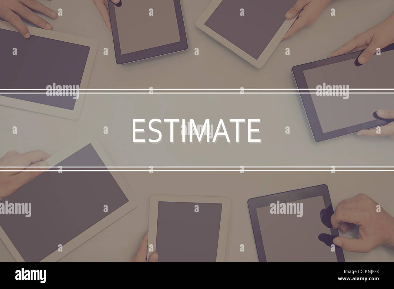 ESTIMATE CONCEPT Business Concept Stock Photo - Alamy