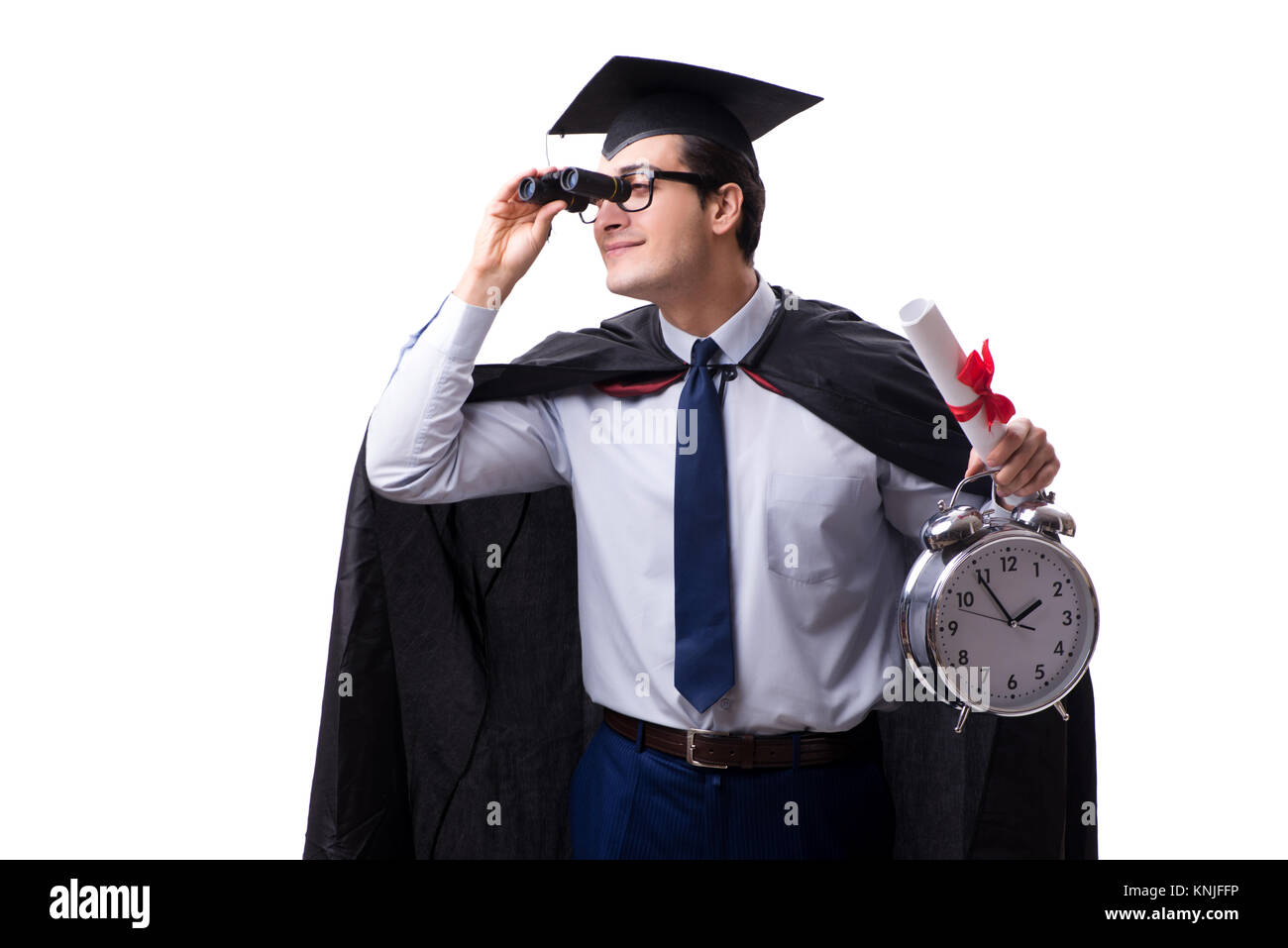 Student graduate isolated on white background Stock Photo - Alamy