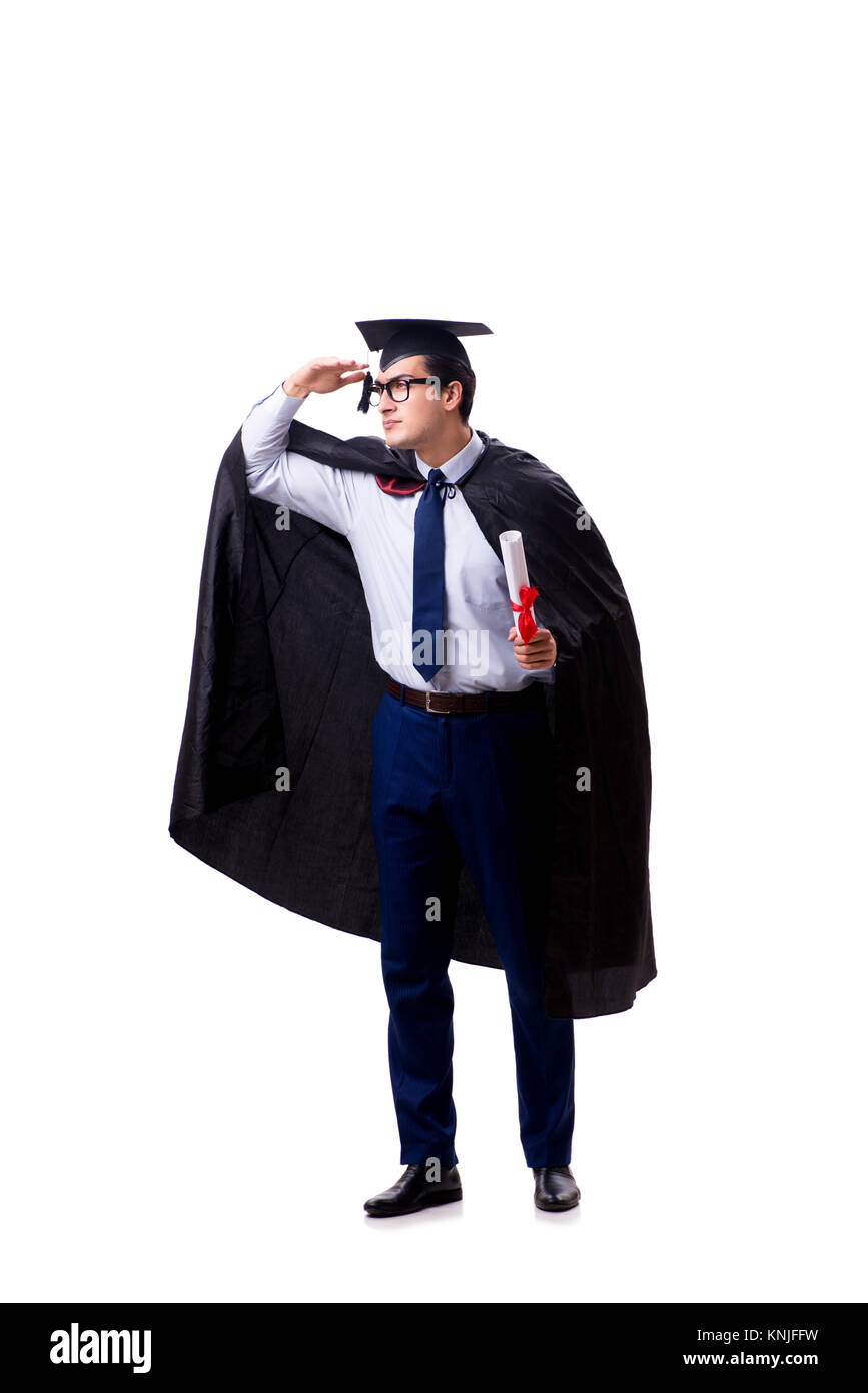 Student graduate isolated on white background Stock Photo - Alamy