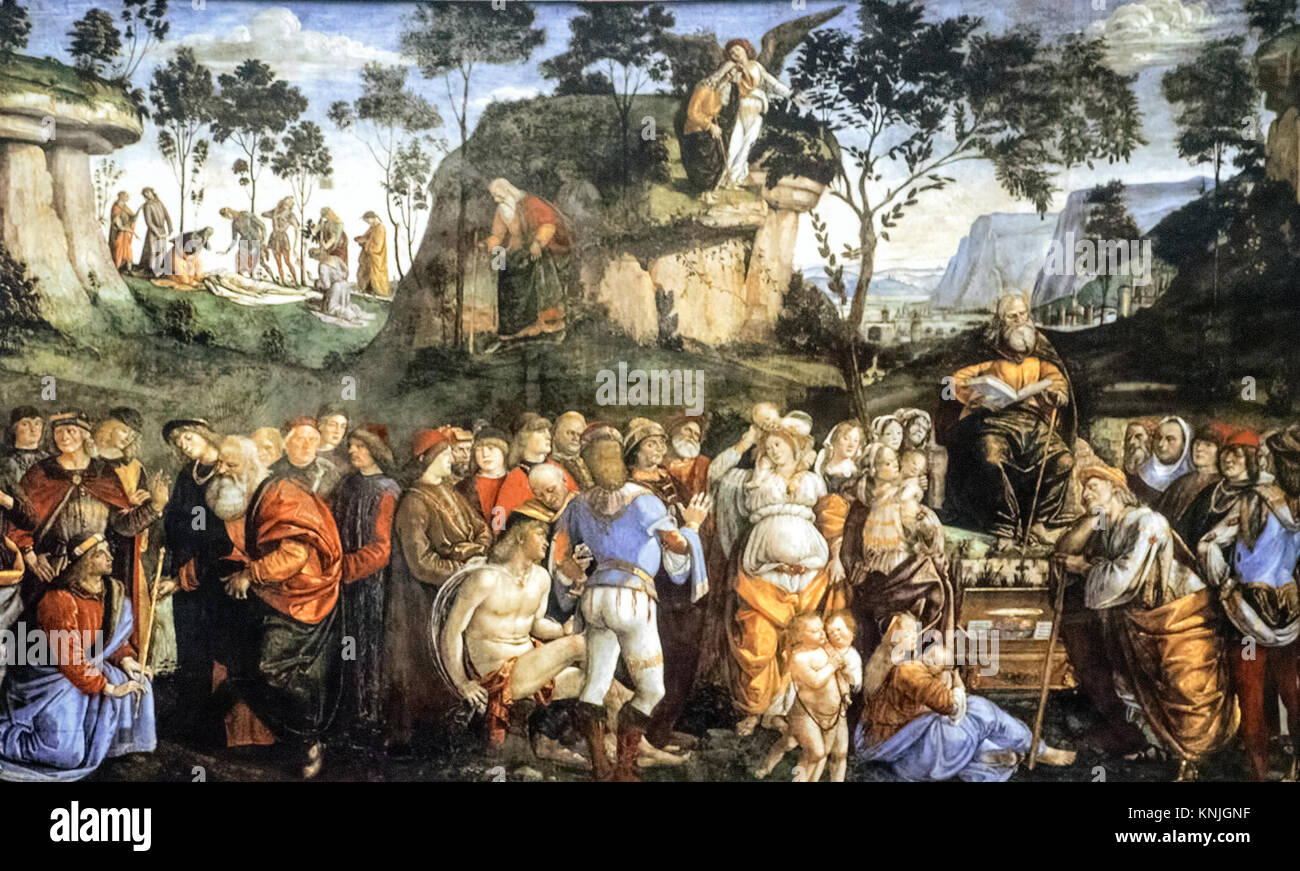 Luca Sinorelli and Bartolomeo della Gatta "Will and Death of Moses”. A ...