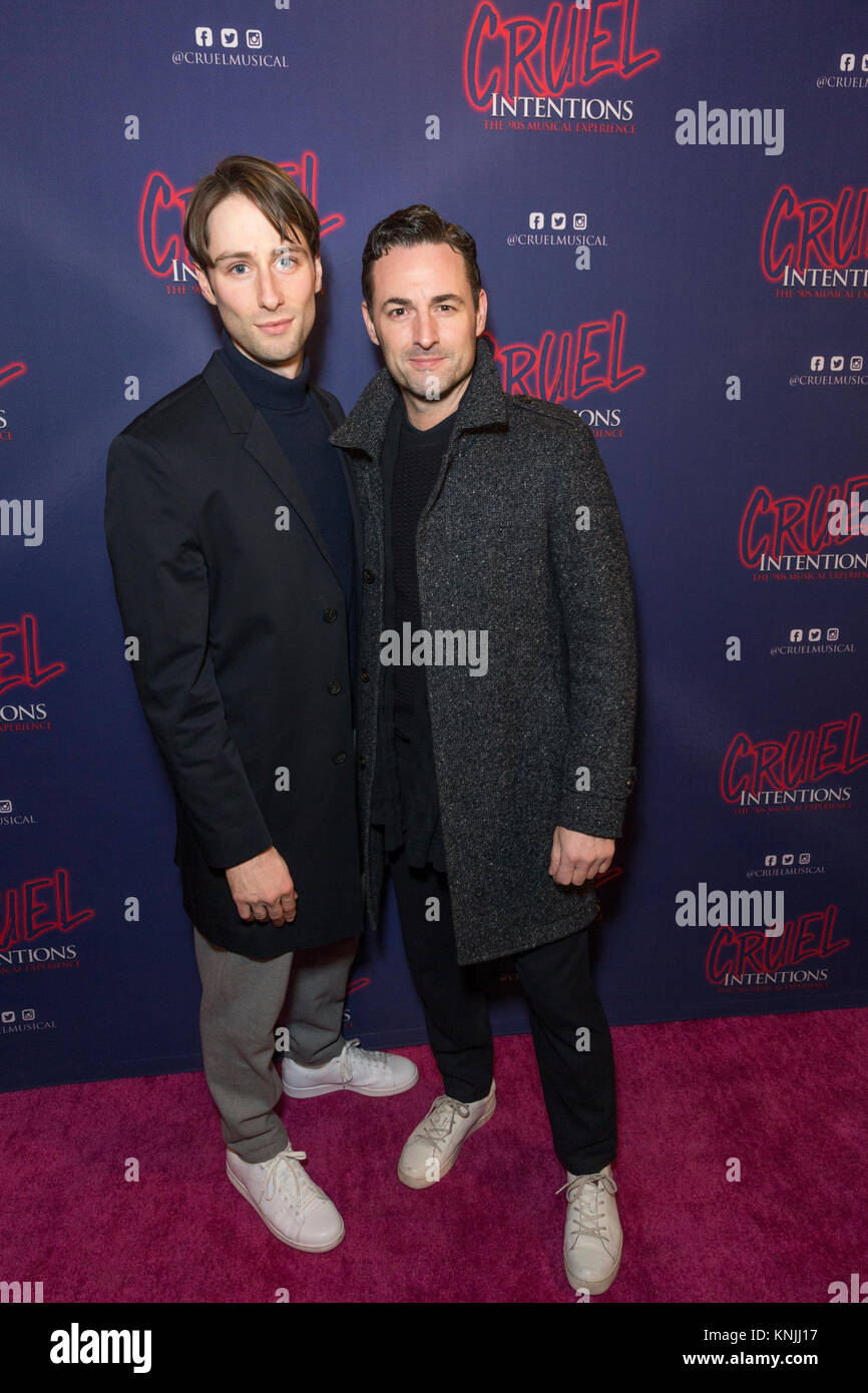 New York, NY - December 11, 2017: Max Von Essen (R) attends Opening ...