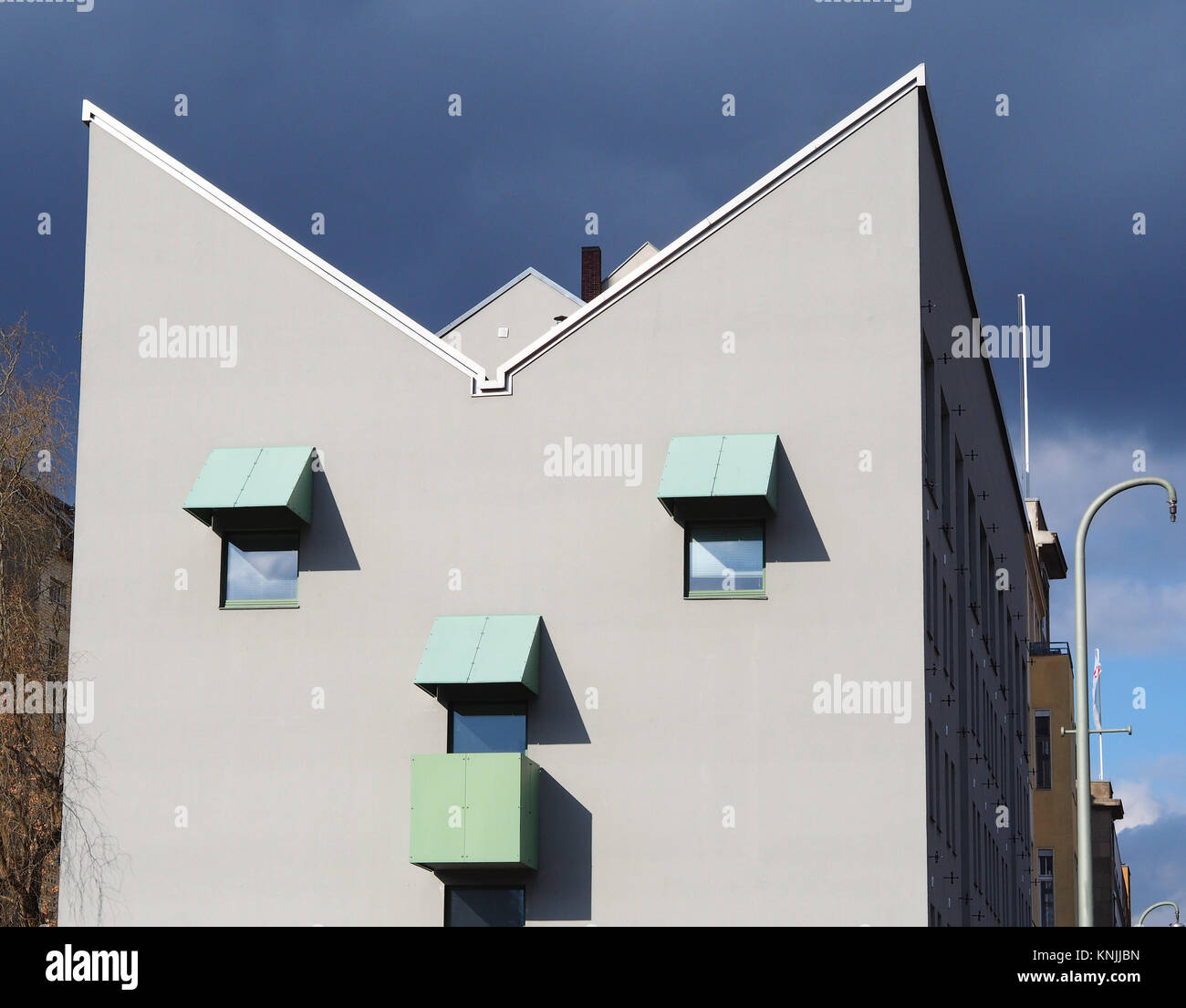 Berlin, Germany. 2nd Dec, 2016. The facade of a house creates the shape ...