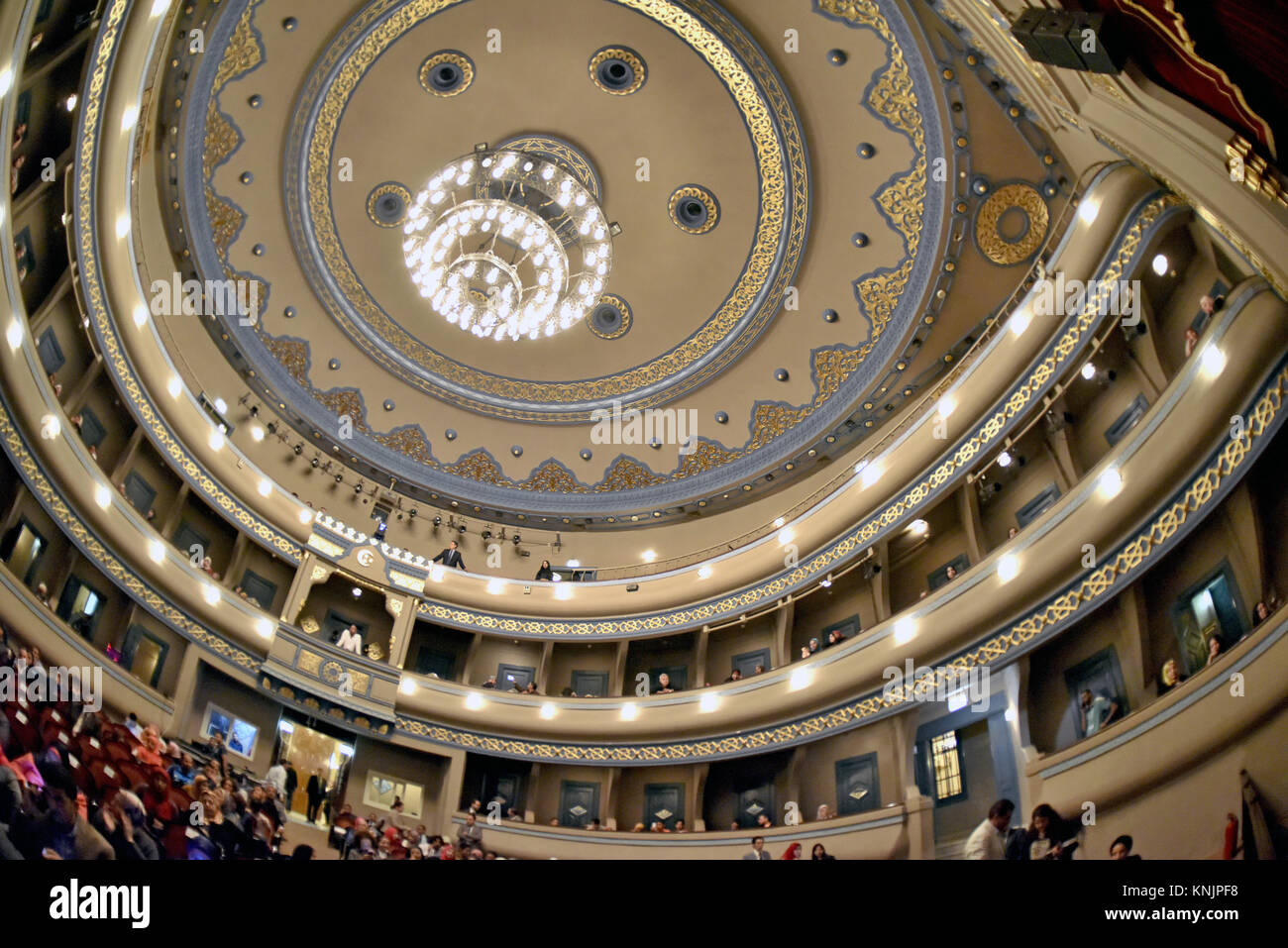 The auditorium with its vaulted ceiling in the opera house in Damanhur ...