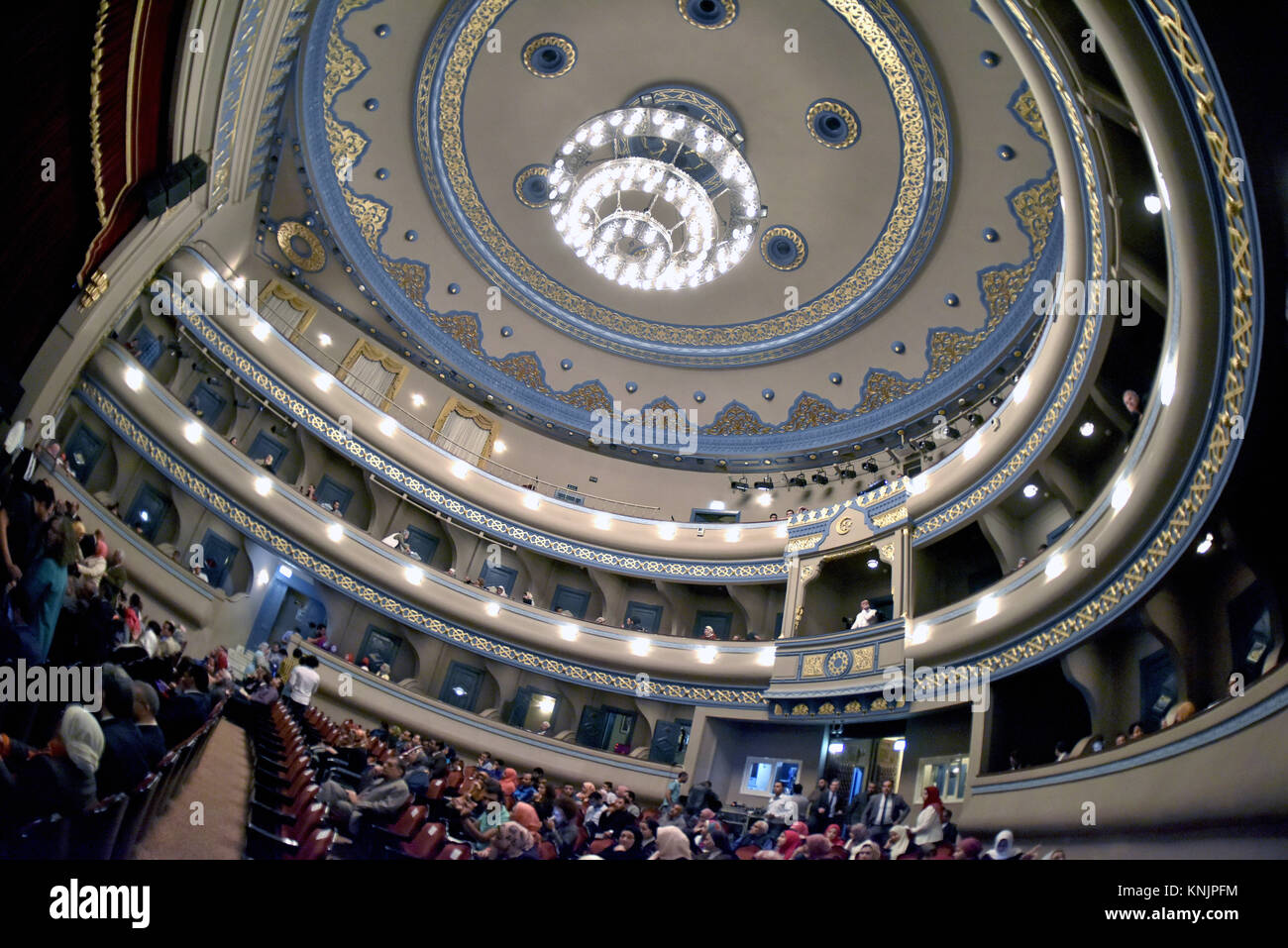 The auditorium with its vaulted ceiling in the opera house in Damanhur ...