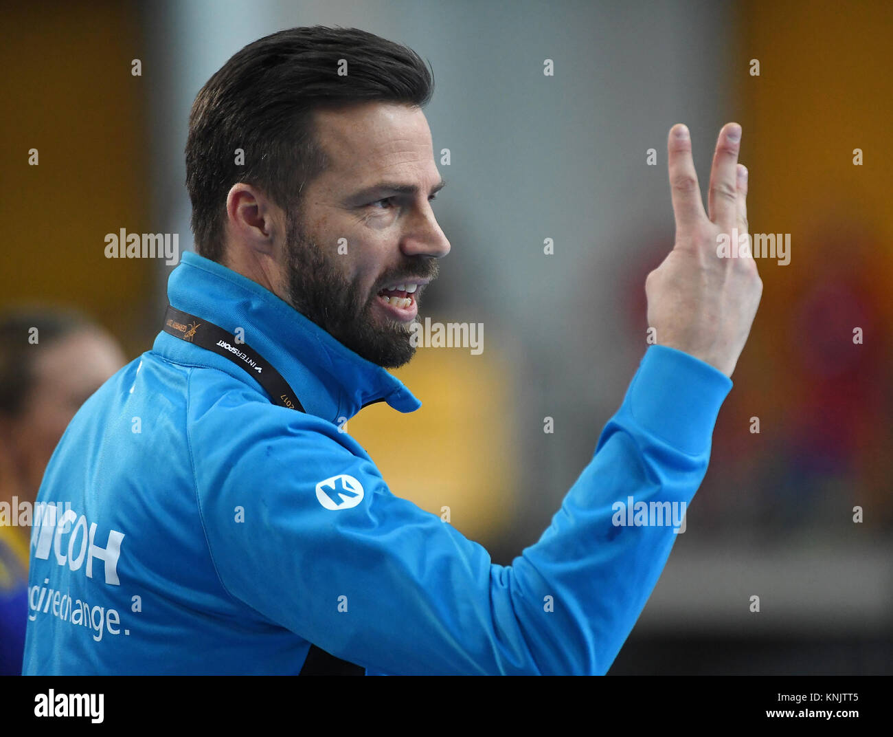 Leipzig, Germany. 12th Dec, 2017. Sweden's national coach Henrik ...