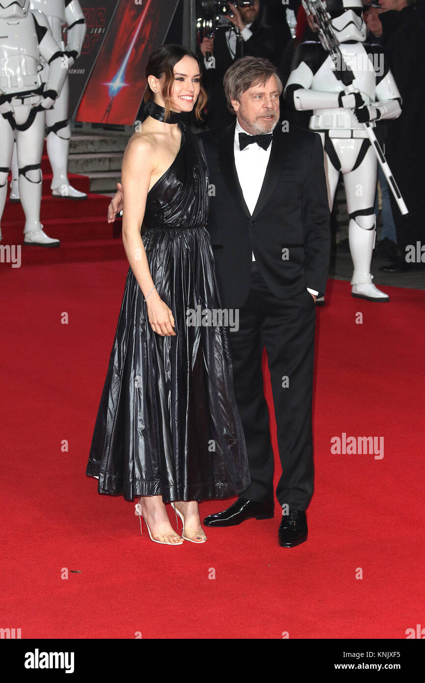 London, UK. 12th Dec, 2017. Daisy Ridley, Mark Hamill, Star Wars: The ...