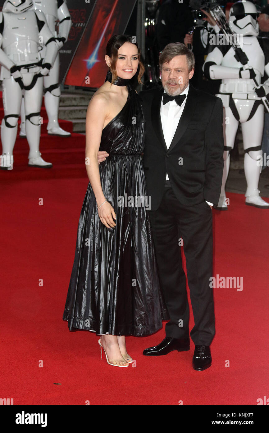 London, UK. 12th Dec, 2017. Daisy Ridley, Mark Hamill, Star Wars: The ...