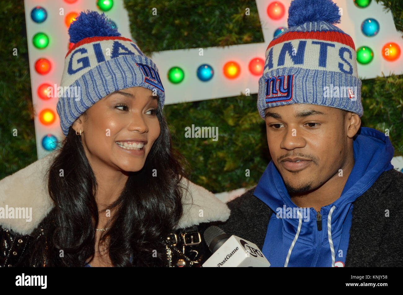 New York, NY, USA. 12th Dec, 2017. Sterling Shepard and Chanel Iman ...