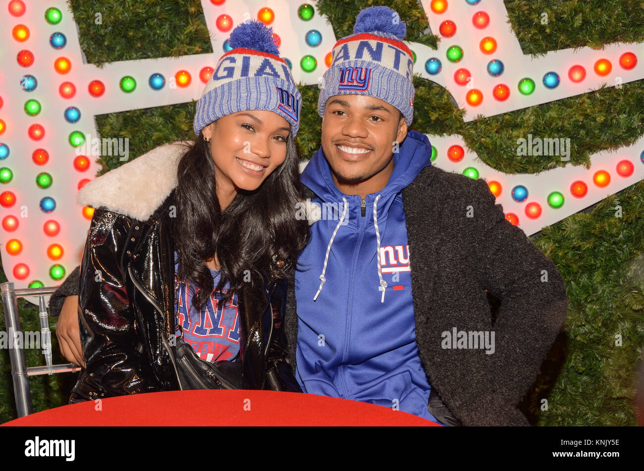 New York, NY, USA. 12th Dec, 2017. Sterling Shepard and Chanel Iman ...
