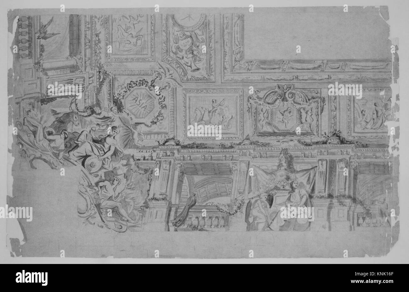 Architectural drawings showing ceiling and cove designs for the Hôtel ...