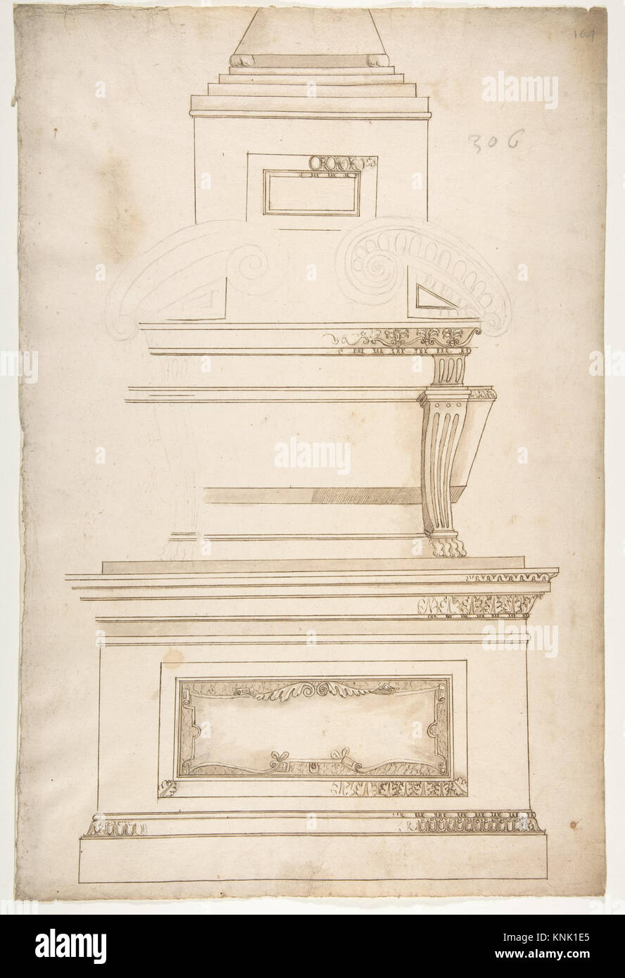 Design for a Sarcophagus on a Pedestal Stock Photo - Alamy