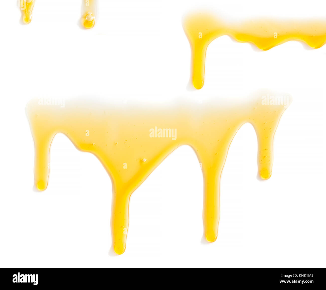 Set of stains of yellow oil and drops on a white background Stock Photo ...
