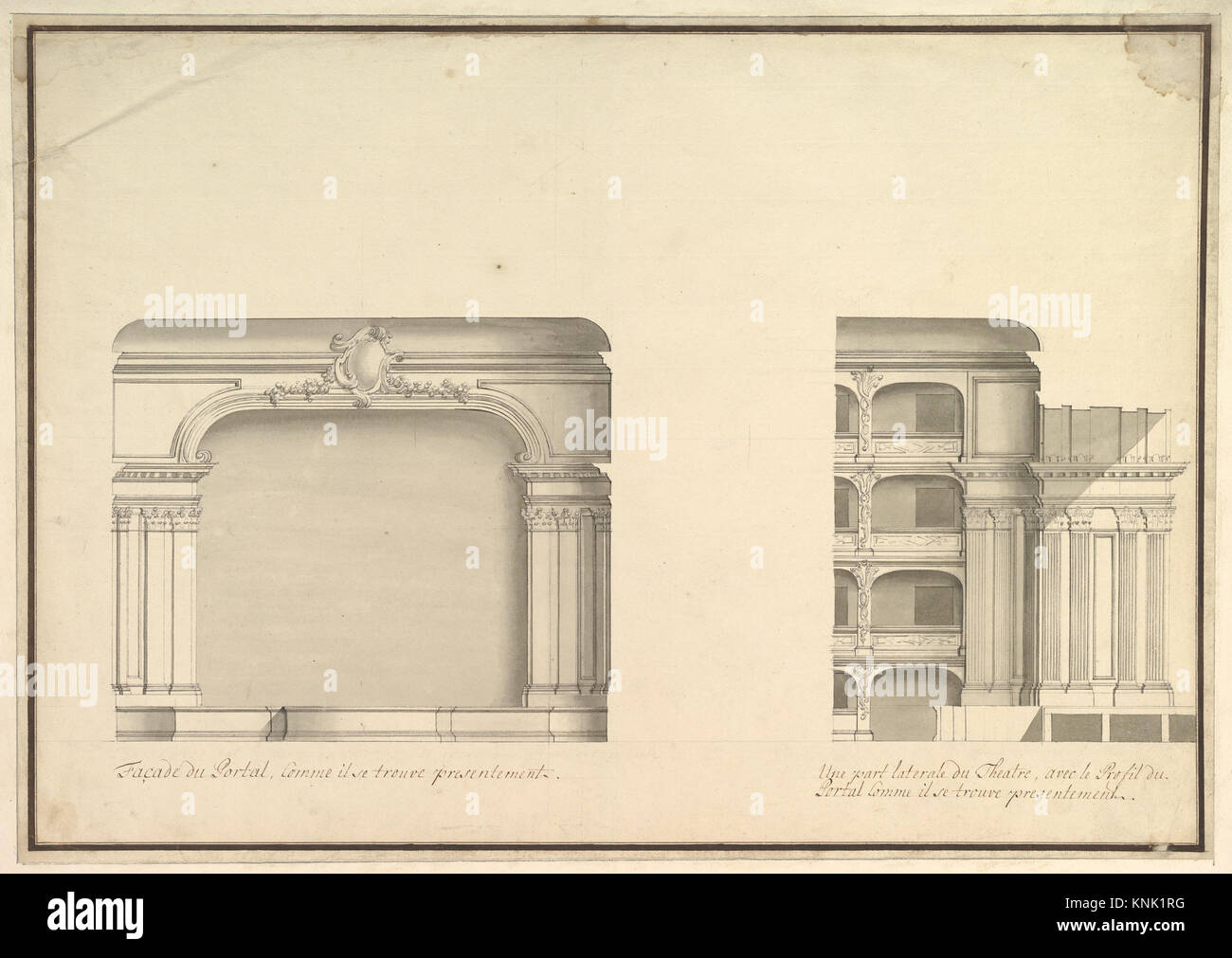 Elevation of Proscenium and Lateral View Stock Photo - Alamy