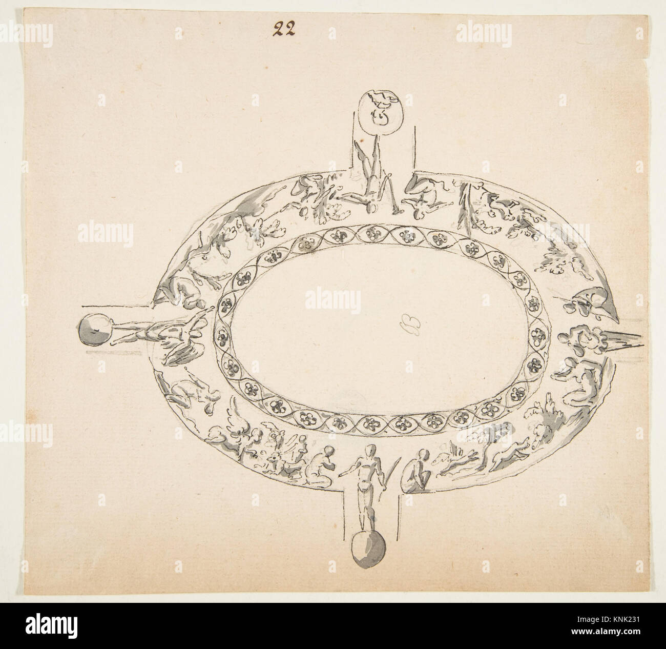 Illustration of an architectural fragment showing detailed decorative ...