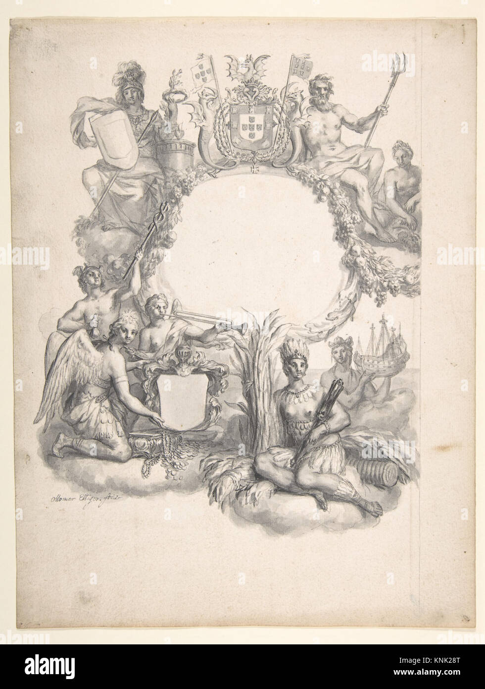 Design for a Frontispiece with an Allegory of Brazil Stock Photo - Alamy