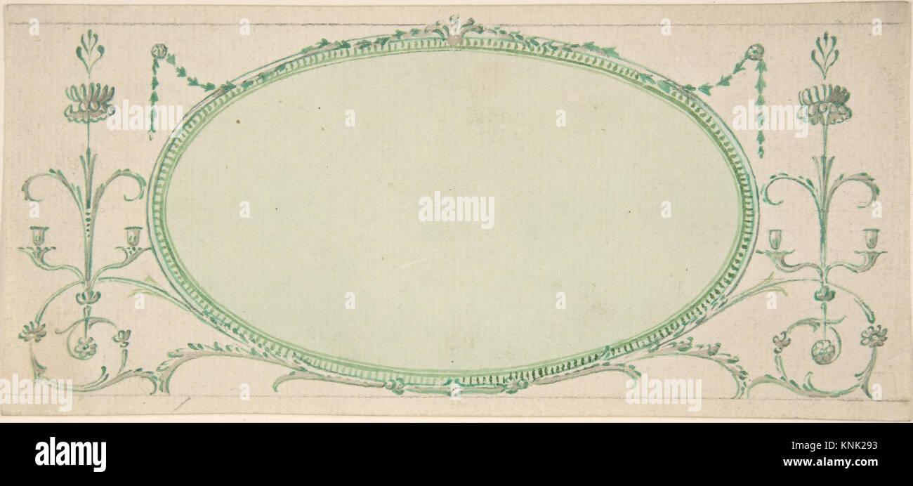 Design for a Mirror in the Form of a Horizontal Oval, Elevation by ...
