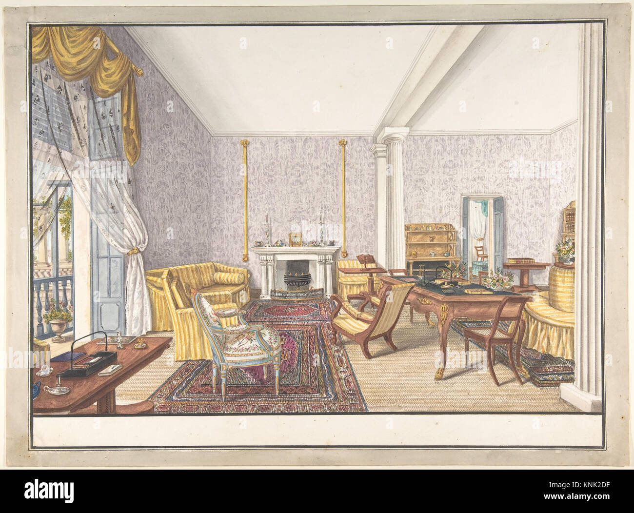 Design for interior, drawing by German-Danish artist Charles de ...