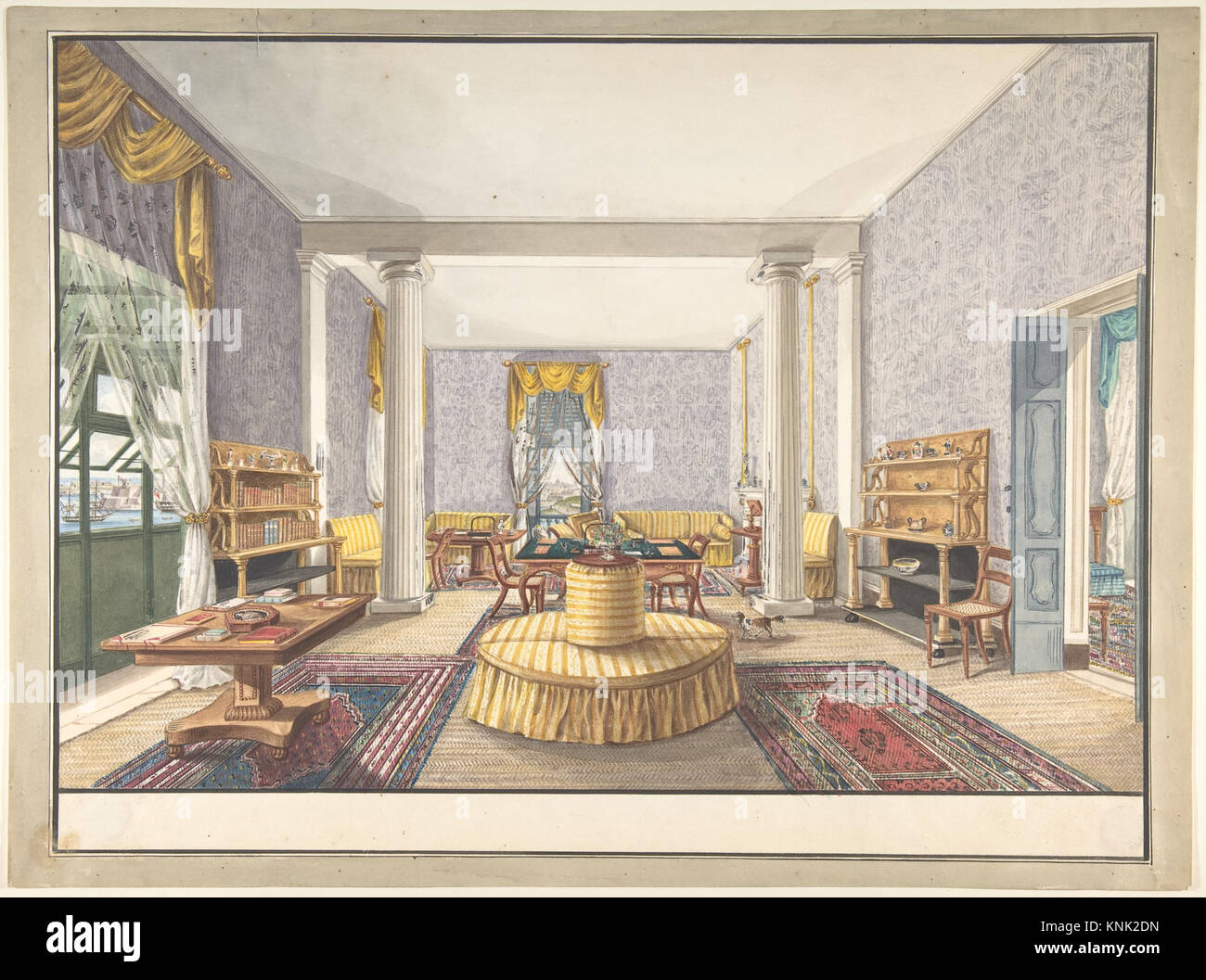 Design for interior, drawing by German-Danish artist Charles de ...