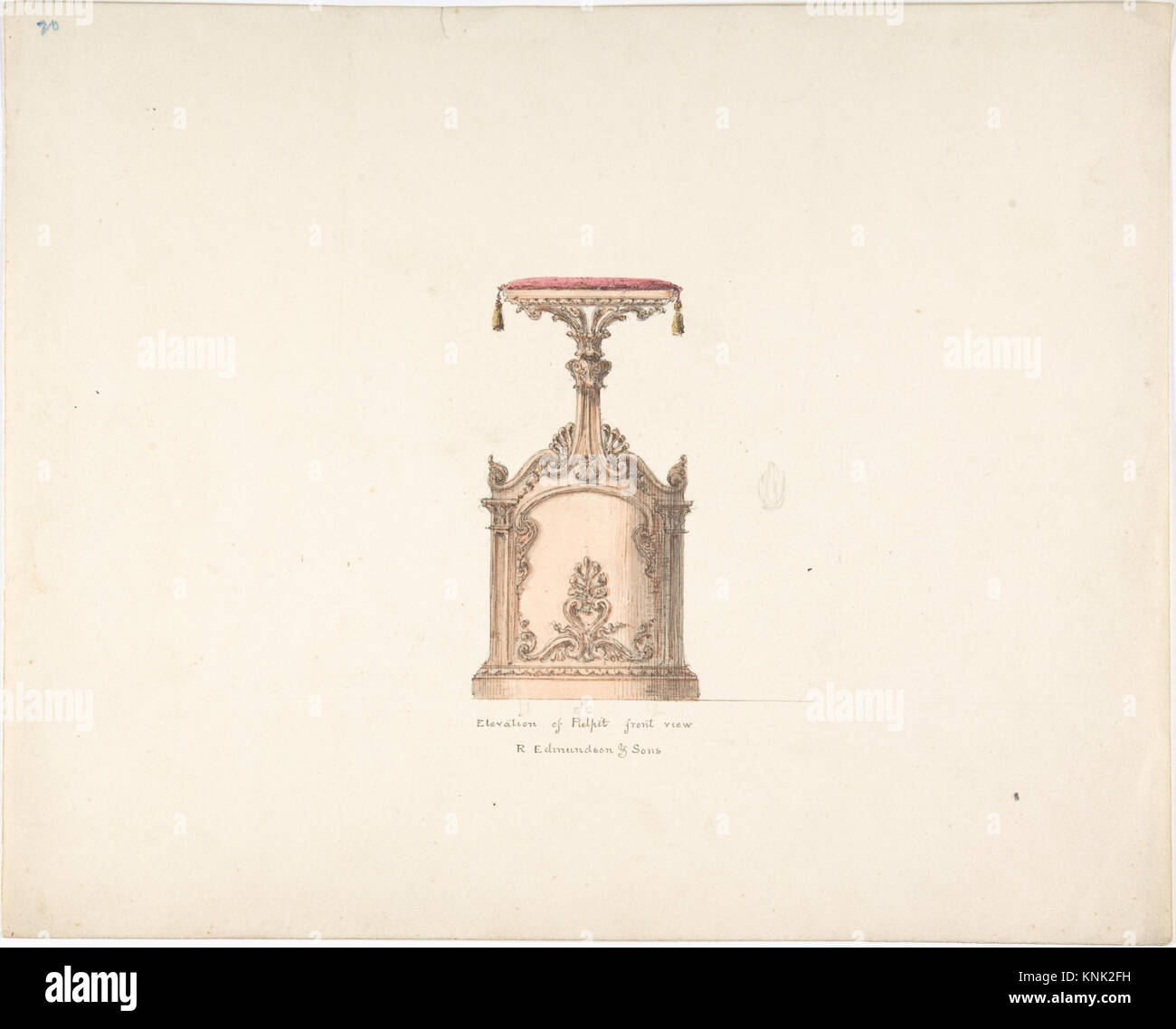 Elevation of a Pulpit, Front View, R. Edmundson & Sons Stock Photo - Alamy