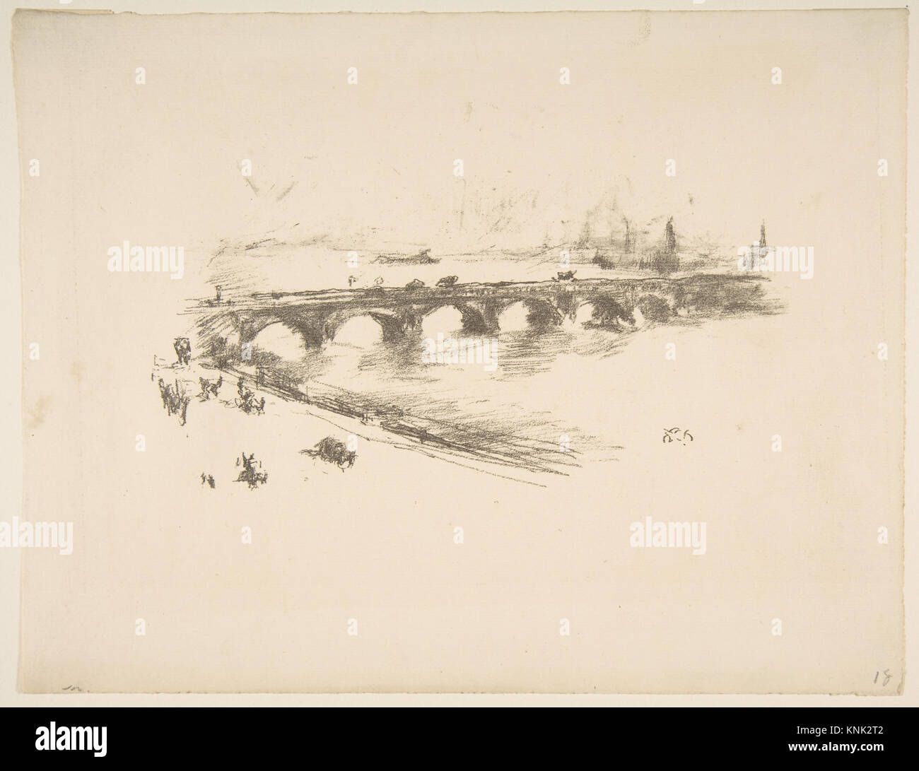 Evening, Little Waterloo Bridge print by American painter James McNeill ...