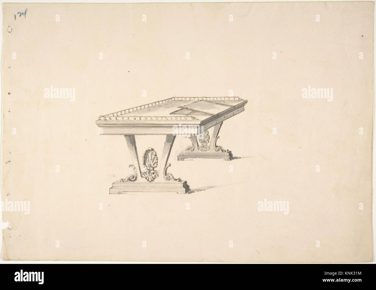 Design for a Work Table with a Railing Stock Photo - Alamy