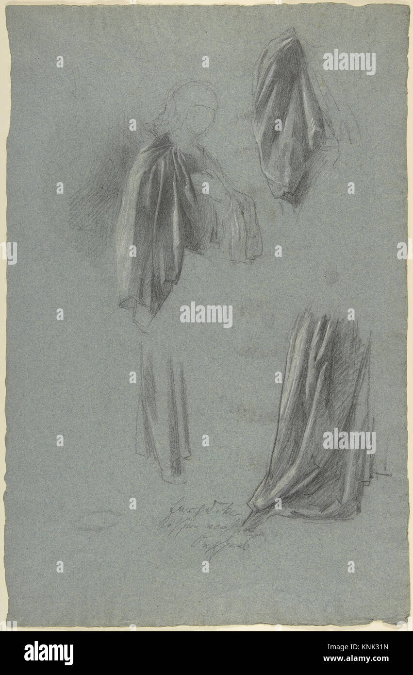 Drapery Studies; verso: Drapery Studies, drawing by German painter ...