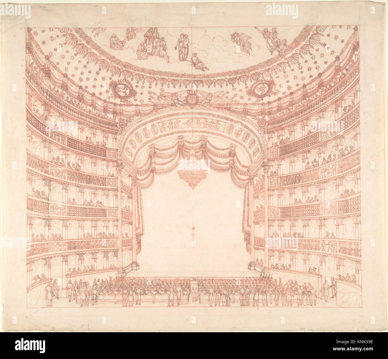 Empty Stage, drawing, anonymous, Italian, 19th century Stock Photo - Alamy