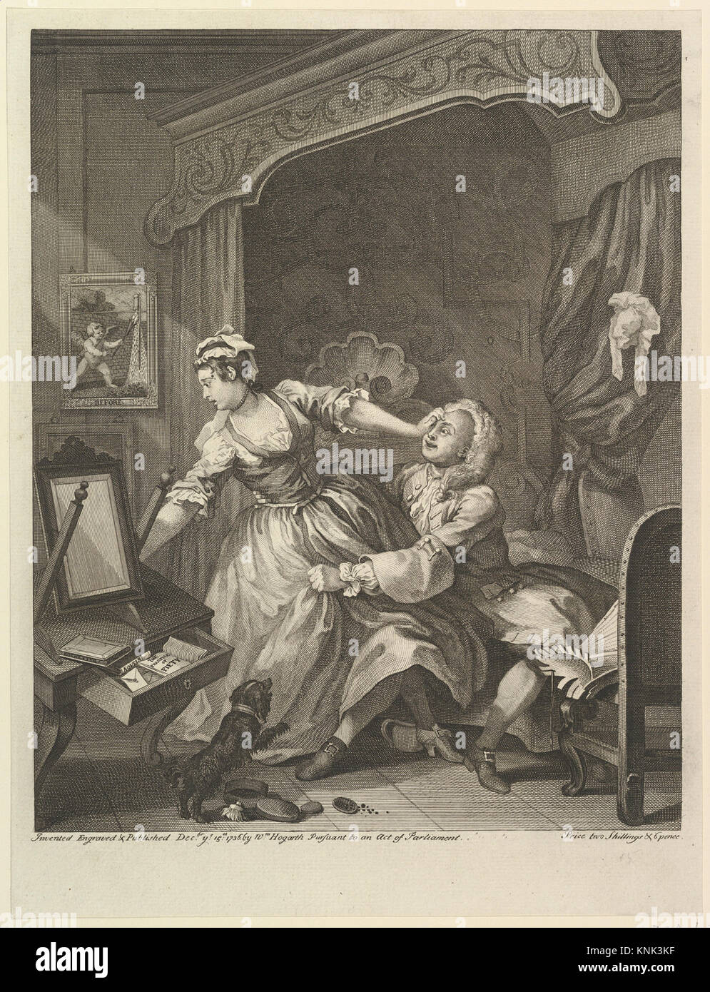This 1736 print 'Before' by William Hogarth illustrates narrative ...
