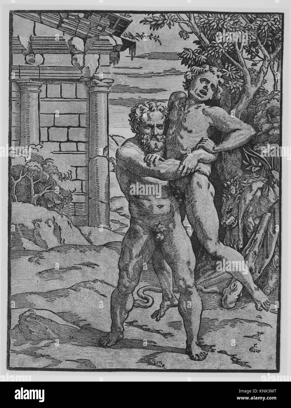 Hercules and Antaeus Stock Photo - Alamy