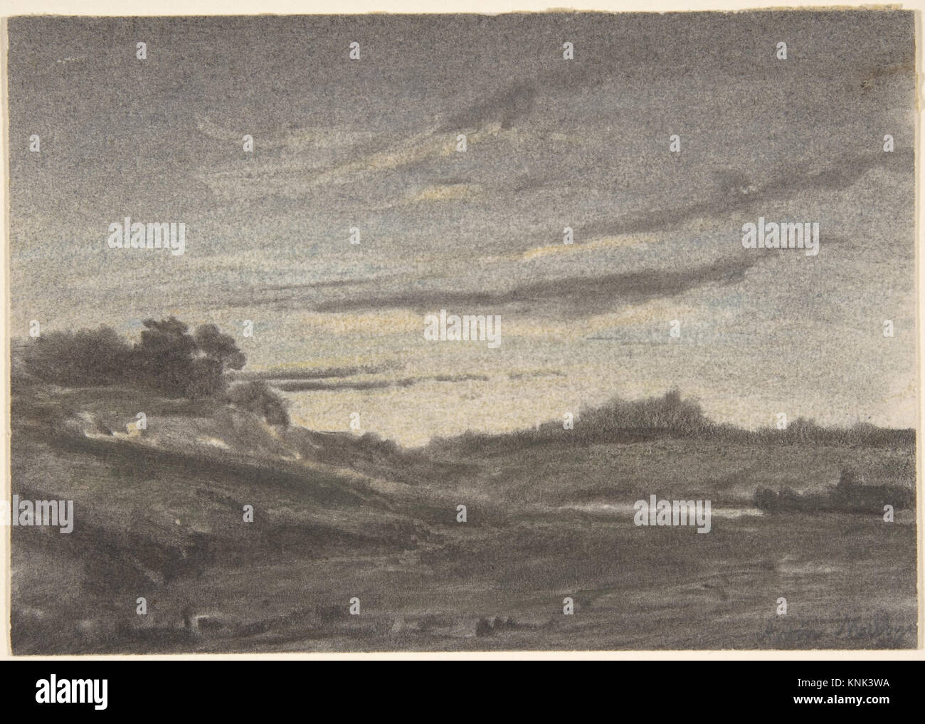 Coastal Landscape, drawing, Anton Melbye (1818-1875), 1718-75 Stock ...