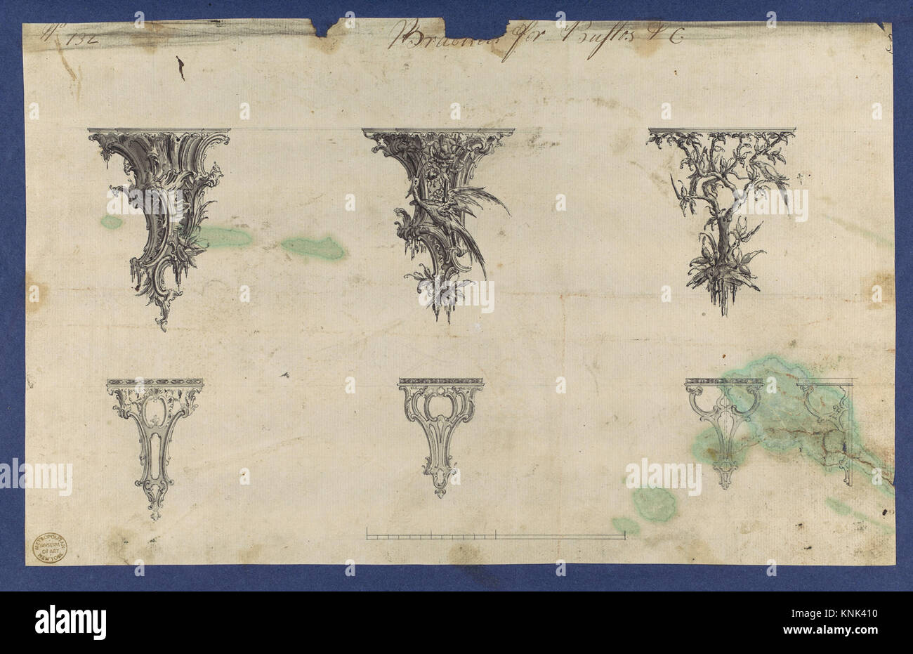 Brackets for Bustos, in Chippendale Drawings, Vol. I Stock Photo - Alamy