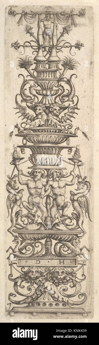 Candelabra grotesque, print by German artist Daniel Hopfer (1470-1536 ...