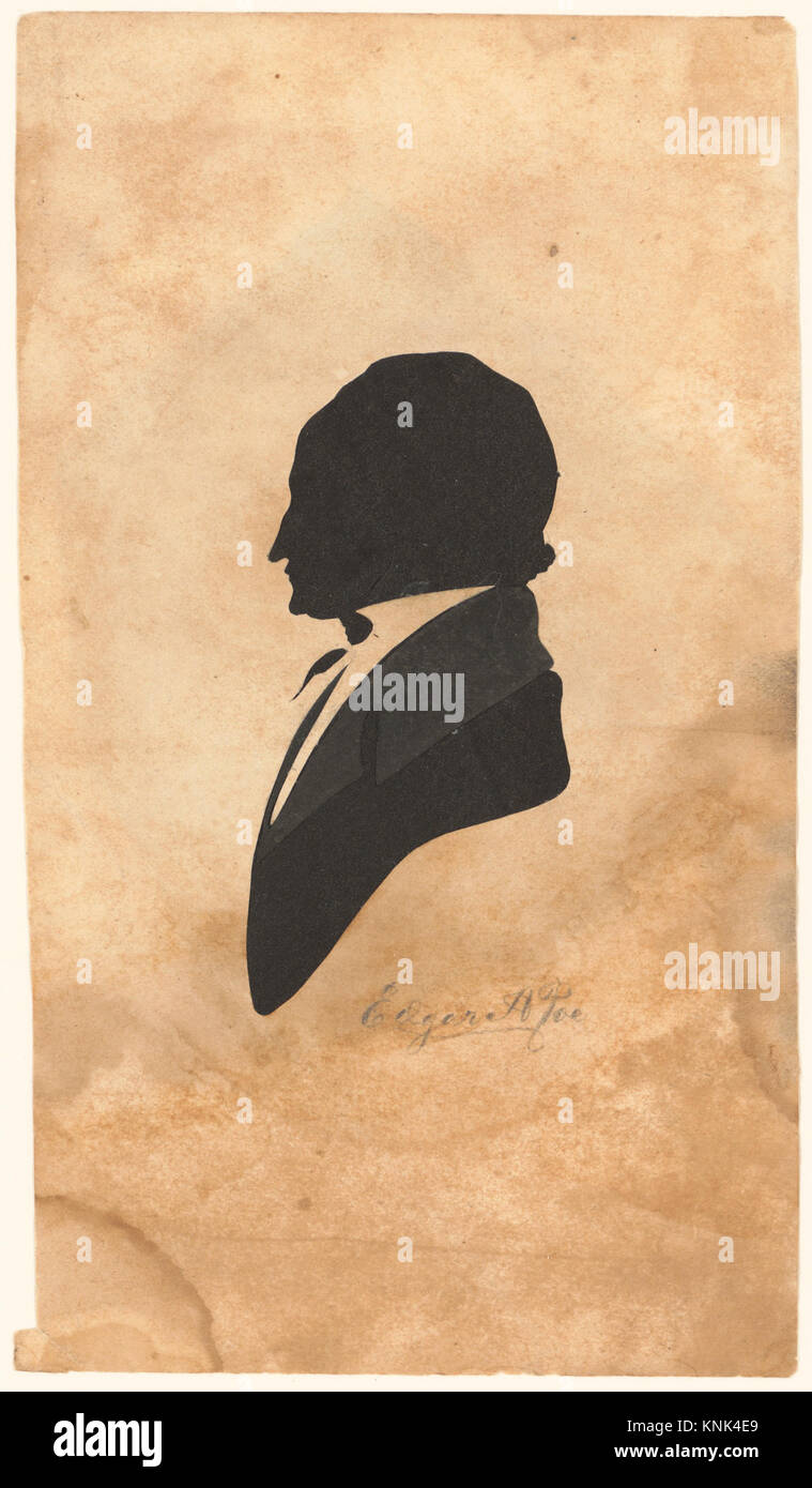 Edgar Allan Poe, cut paper, anonymous, American, 19th century Stock ...