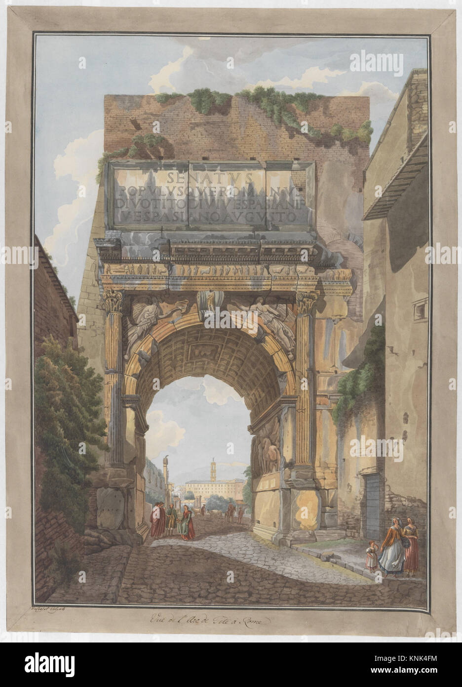 Arch of Titus print by Swiss painter, water-colourist and engraver ...